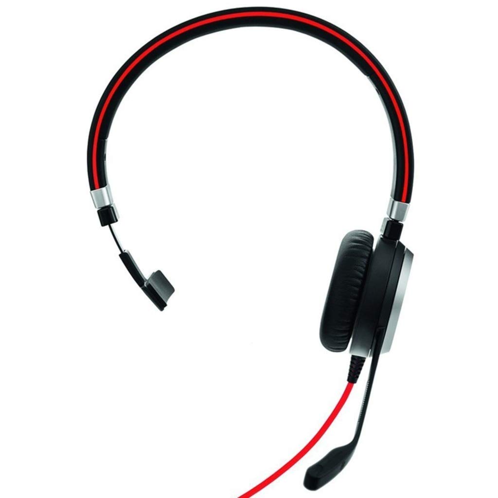 Jabra Evolve 40 UC Mono Headset β Unified Communications Headphones for VoIP Softphone with Passive Noise Cancellation β USB-Cable with Controller β Black
