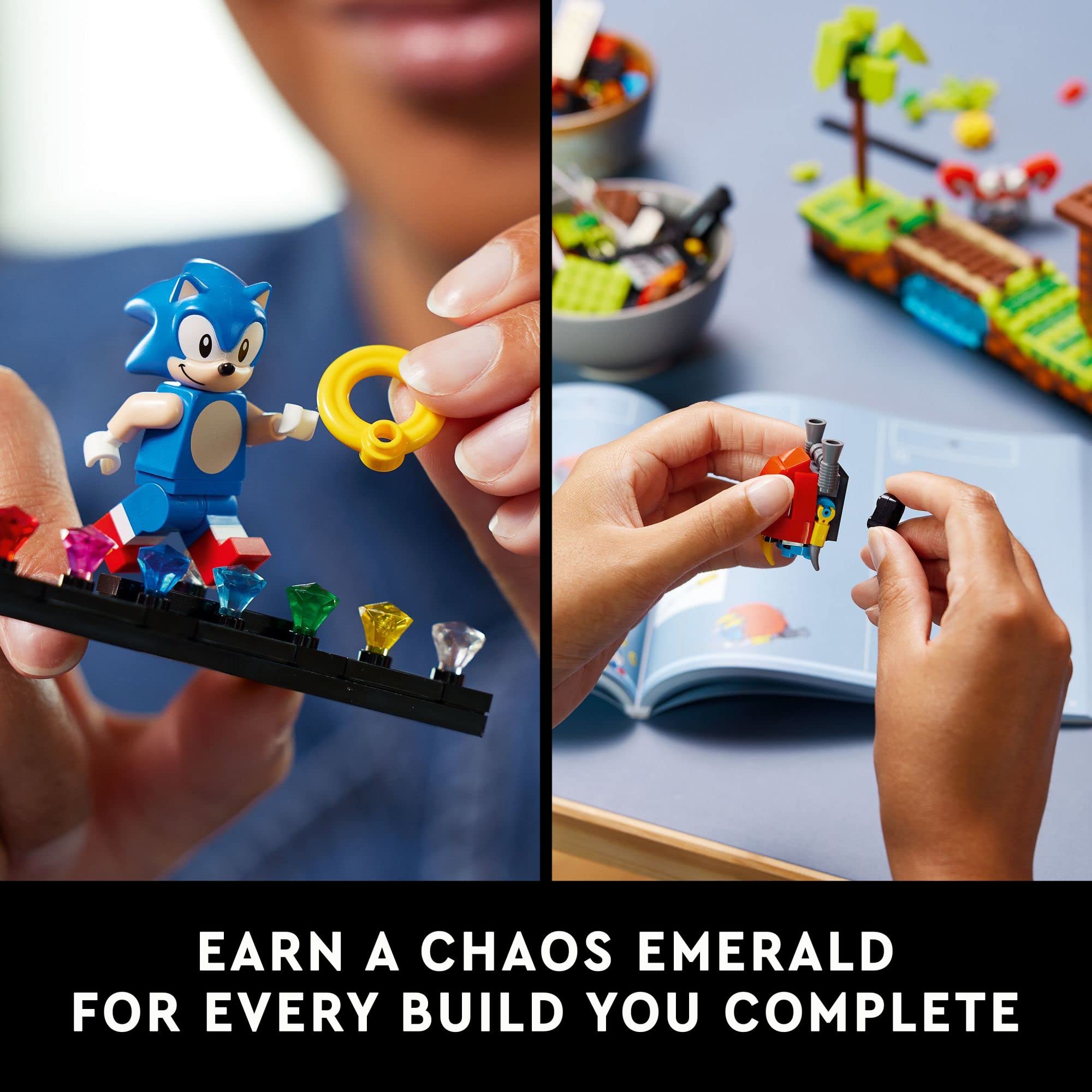 LEGO Ideas Sonic The Hedgehog – Green Hill Zone 21331 Collectible Set, Nostalgic 90's Gift Idea for Adults with Dr. Eggman Figure and Eggmobile