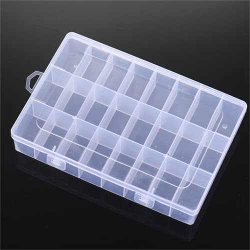 Typutomi Plastic Compartment Organizer Box, 24 Grids Jewelry Dividers Storage Container DIY Parts Storage Box for Bead, Rings, Jewelry,Screws, Handicrafts