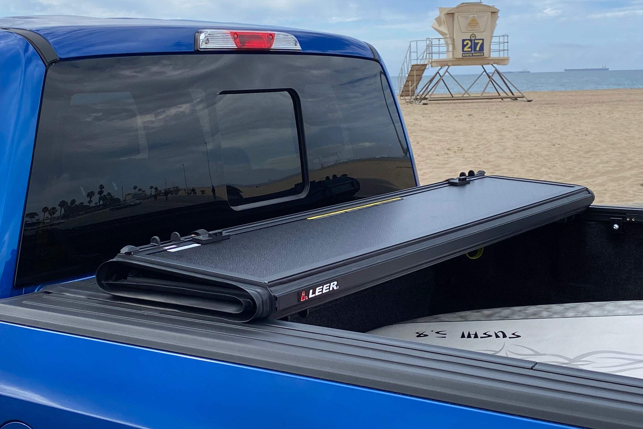LEER HF650M Quad-Folding Truck Bed Tonneau Cover, Fits Ford F-150 Light Duty, Years 2015-2024, 5'6" Truck Bed, Black