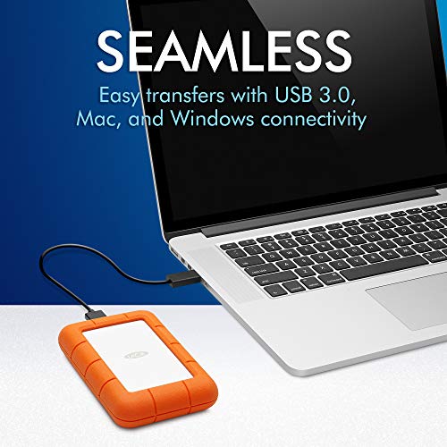LaCie Rugged Mini 4TB External Hard Drive Portable HDD - USB 3.0 Compatible, Drop/Shock/Dust/Rain Resistant Shuttle Drive for Mac and PC