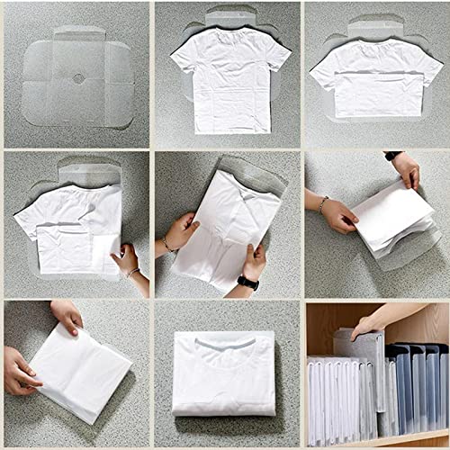 WPYYI 5 pcs Fast Folding Board Convenient Stacking Board Adult Clothes Shirt Folding Board Lazy Stacking Clothes Tool Household (Color : Clear, Size : Small)