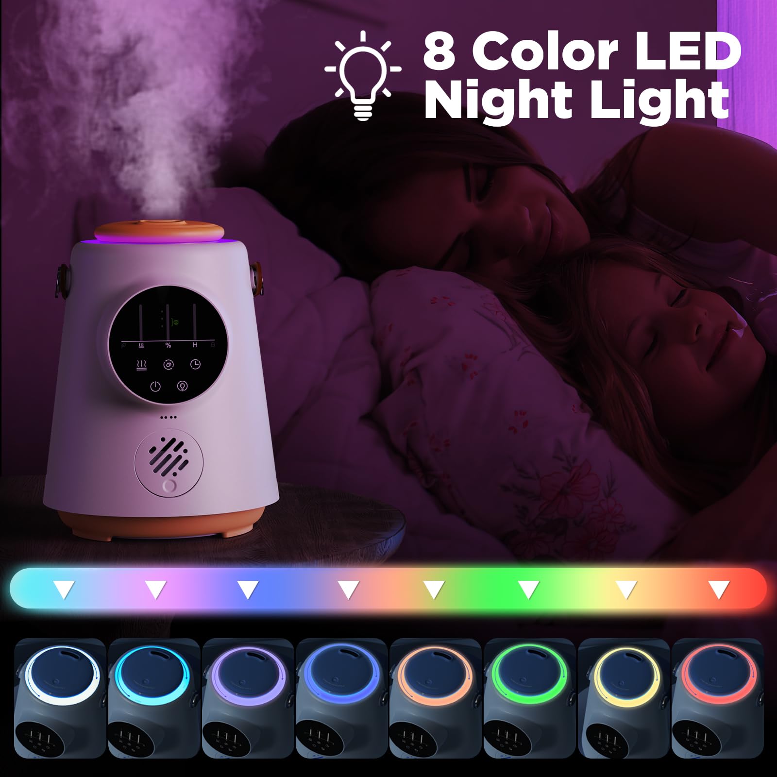 OJEPPA Humidifiers for Bedroom, 2.5L Ultrasonic Cool Mist Humidifiers for Baby Home Office Nursery & Plants, Top Fill Air Humidifier, Super Silent Sleep Mode,Auto Shut-Off (Smart Humidity Setting)