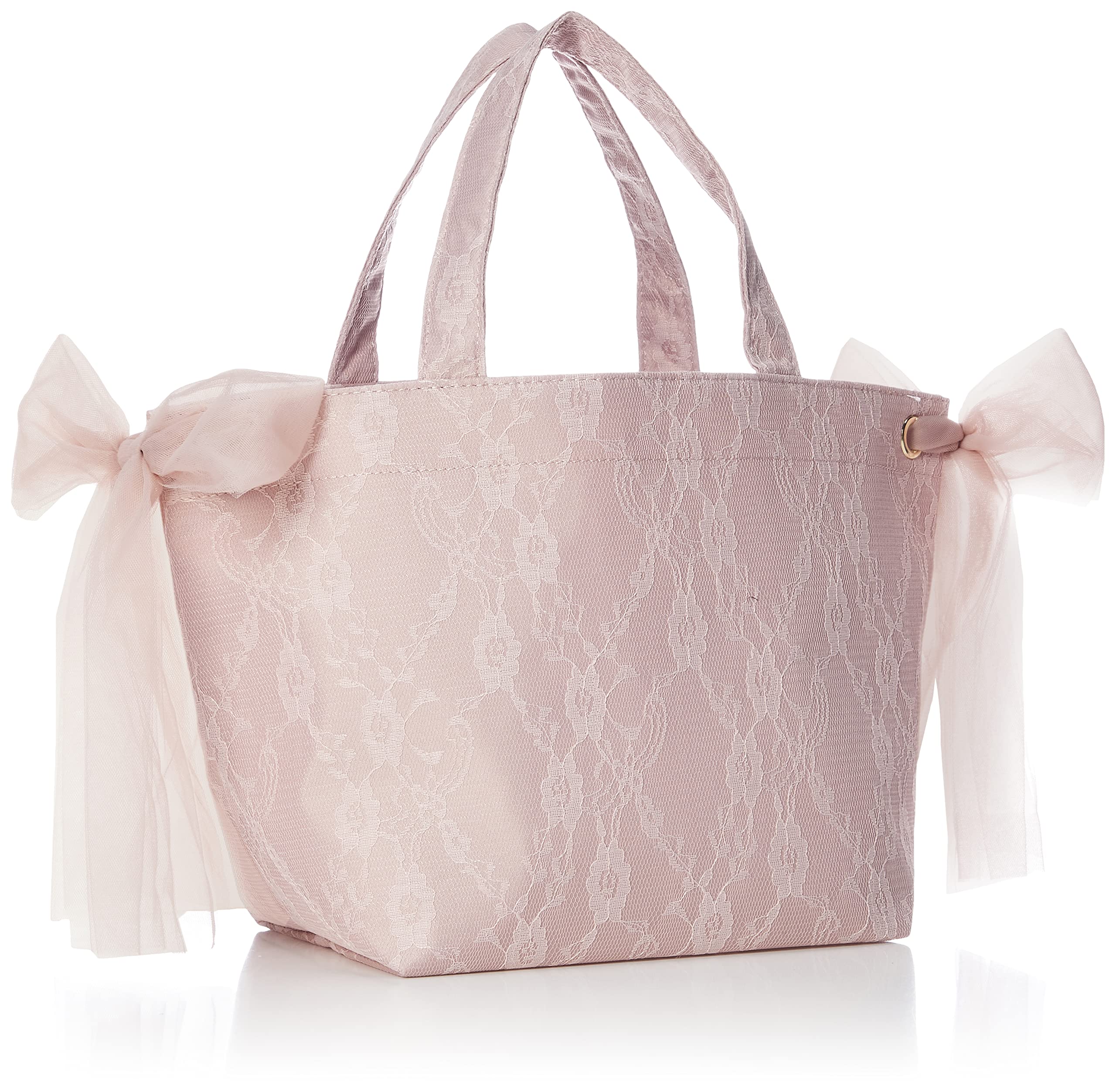 Maison de Fleur 8A14F0J3600 Women's Side Tulle Ribbon Tote Bag, Pink