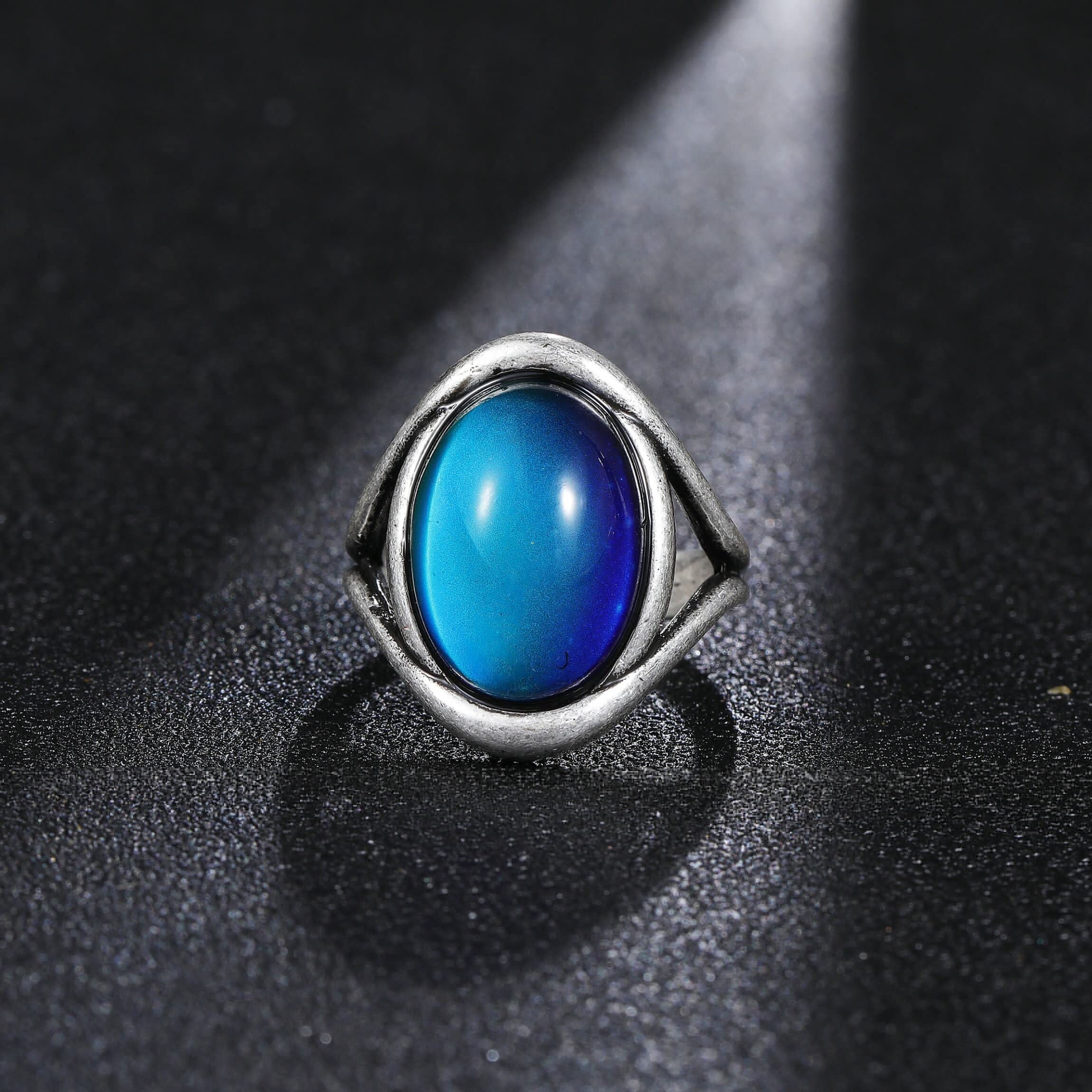 MY MOJOYAS Handmade Antique Sterling Silver Plated Mood Ring with Color-Changing Oval Stone (MJ-RSN022) (9)