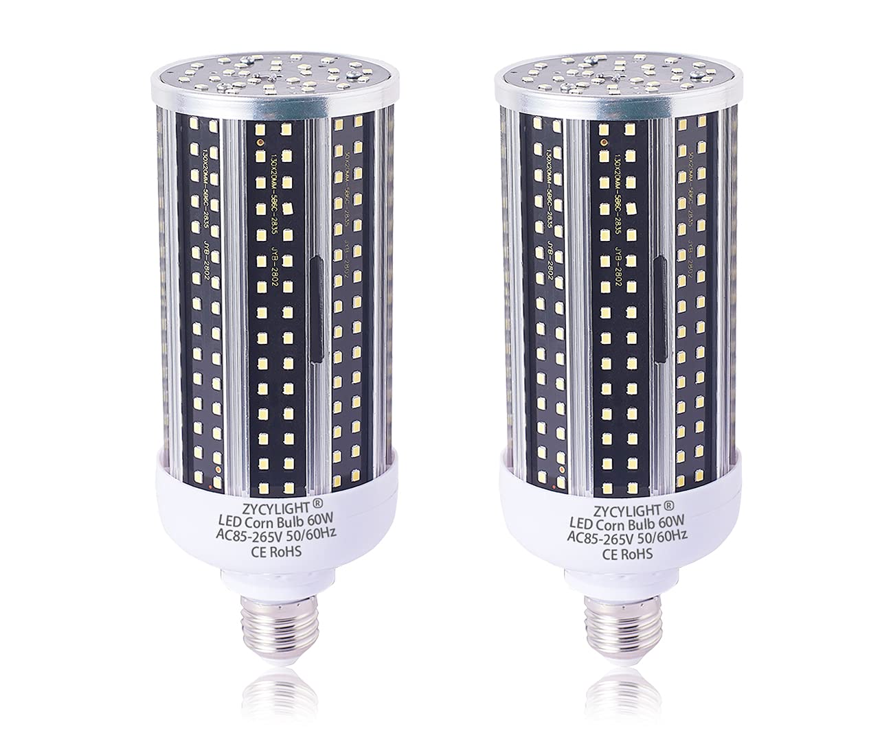 LED Corn Bulb,60 Watt (400W Equivalent),5500 Lumen,6000K- 6500K,Cool Daylight LED Street and Area Light,E26/E27 Medium Base, Not-Dimmable for Garage Warehouse High Bay Barn Backyard and More