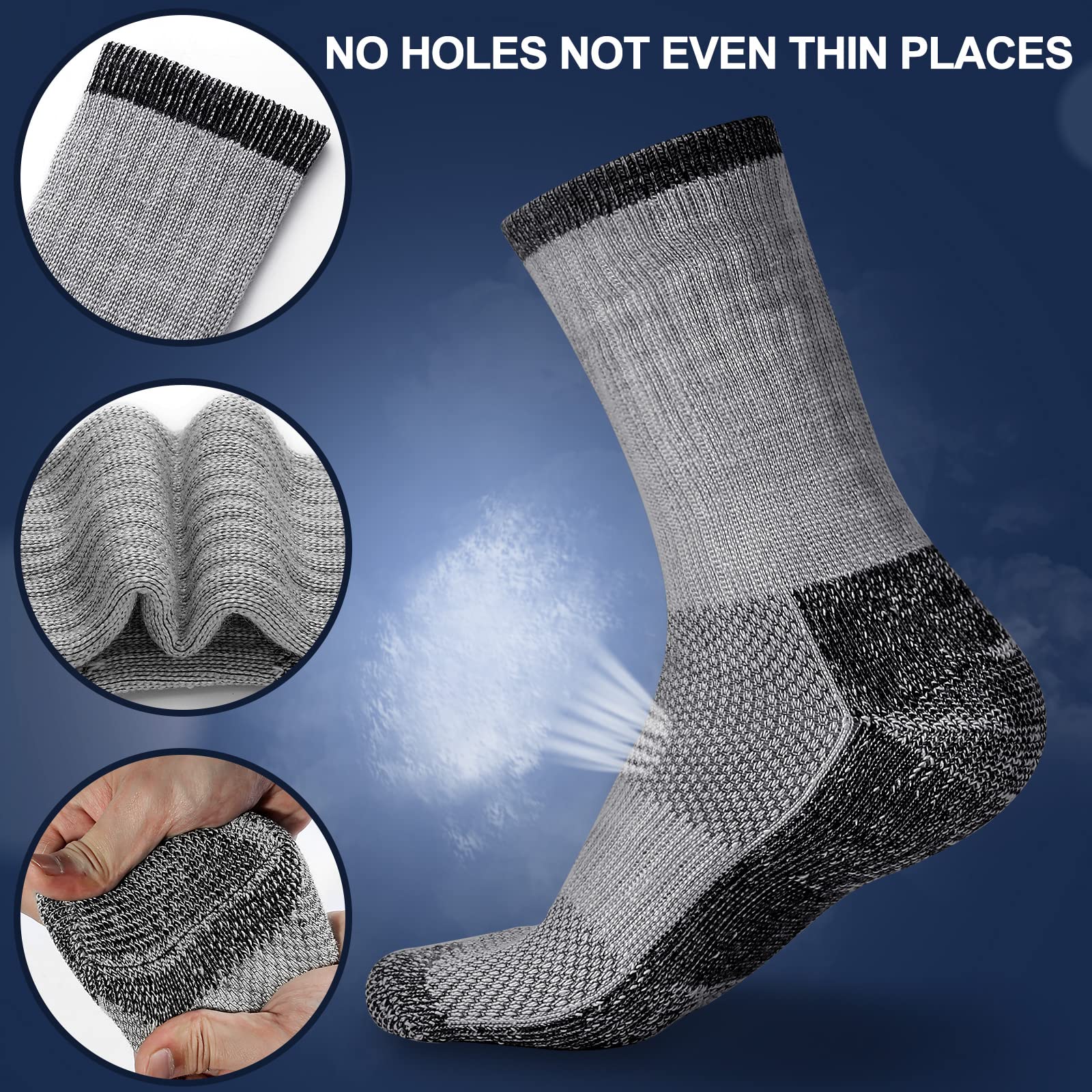 Merino Wool Hiking Socks for Men & Women Thermal Warm Socks for Winter Boot Socks