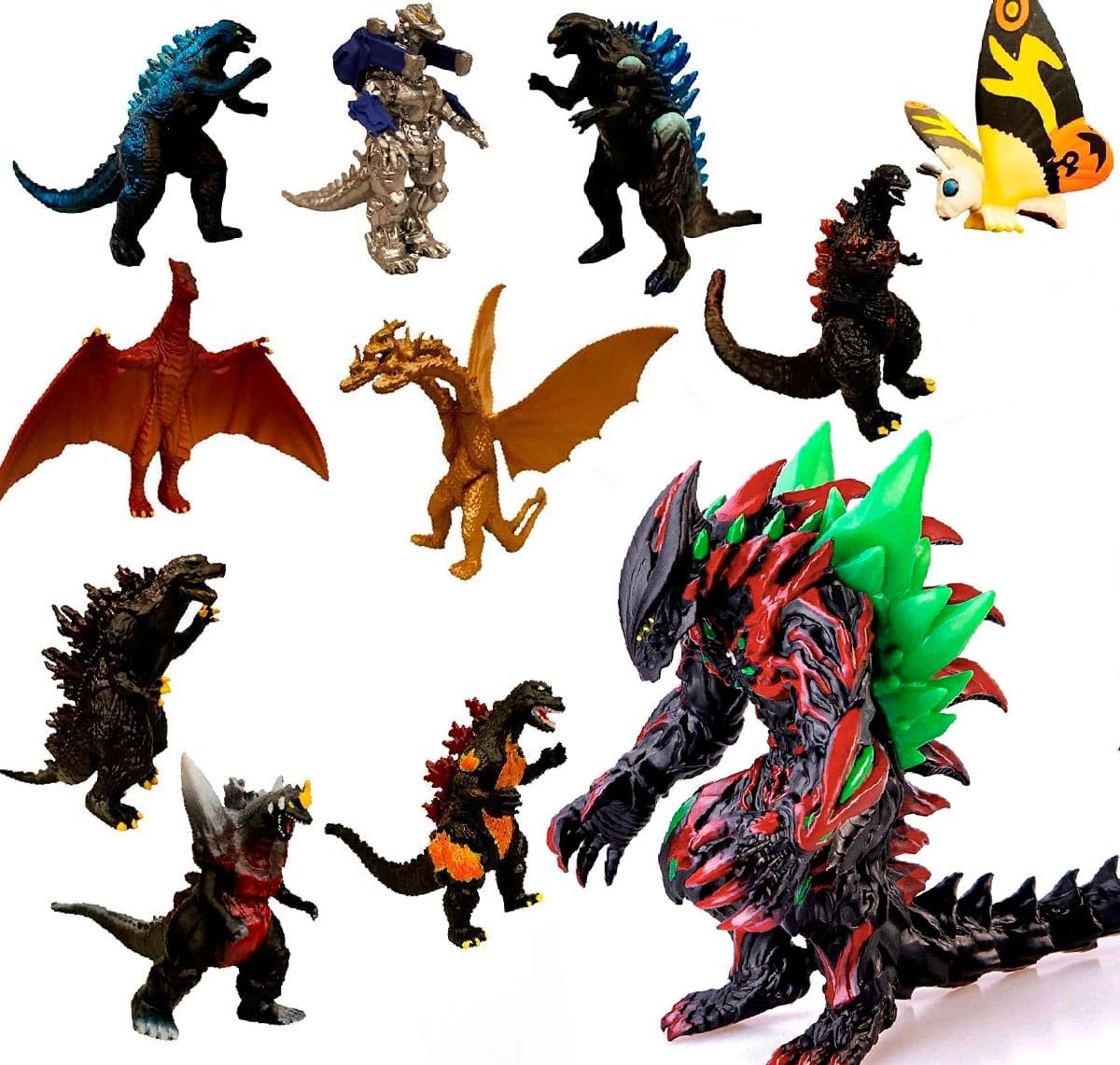 JAYKENIXO 10pcs Small Dragons and Ultra Action Figures Toys Set