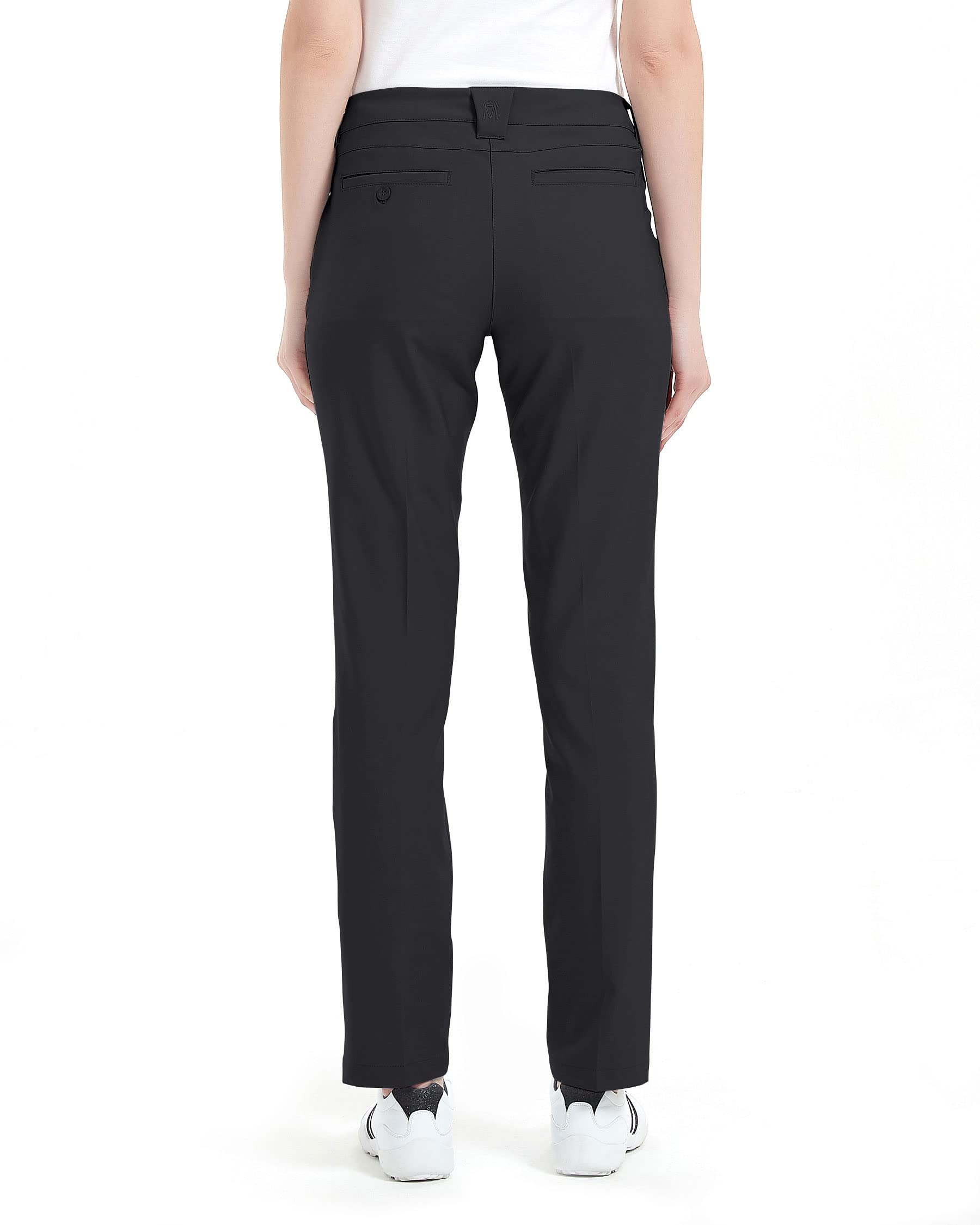 Lesmart Womens Pants Golf Stretch Lightweight Breathable Quick Dry Work Ladies Golf Pants with Pockets 4 Black