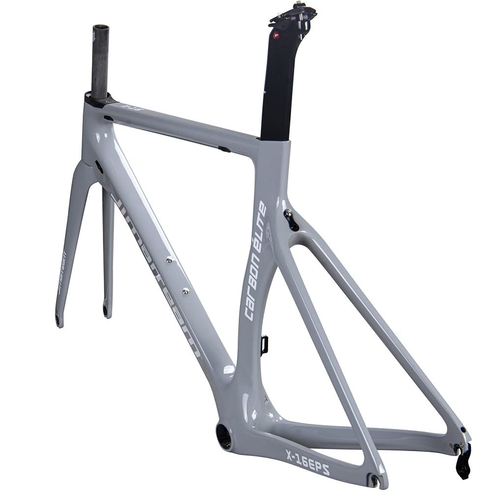OKUOKA Bike Front Suspension Bike Frames Carbon Fiber Road Frame with Fork seat Tube EPS Processing Ultralight Bicycle Accessories 700C Wheel Diameter Multiple (Size : 46cm)