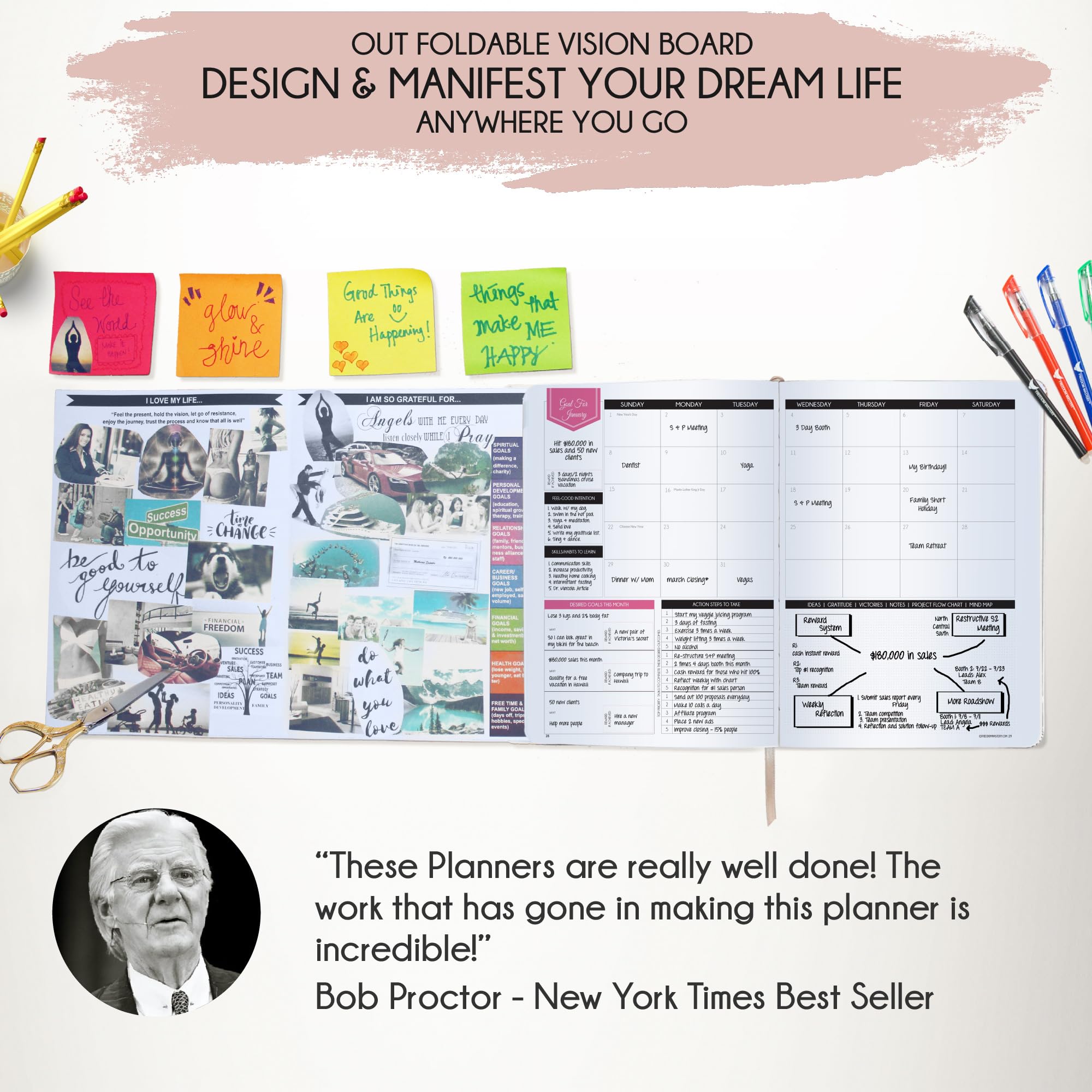 Law of Attraction Planner 2024-2024 Planner Weekly and Monthly, Hourly Planner, Daily Planner, Daily Gratitude Journal, Positive Habit Maker, Vision Board, Planner Stickers & Gift Box