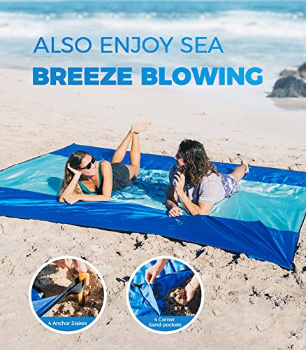 OCOOPA Beach Blanket - Sand-Free, Quick-Drying, Large & Compact - Perfect for Beach Yoga, Outdoor Music Festivals, Travel & Camping Gifts