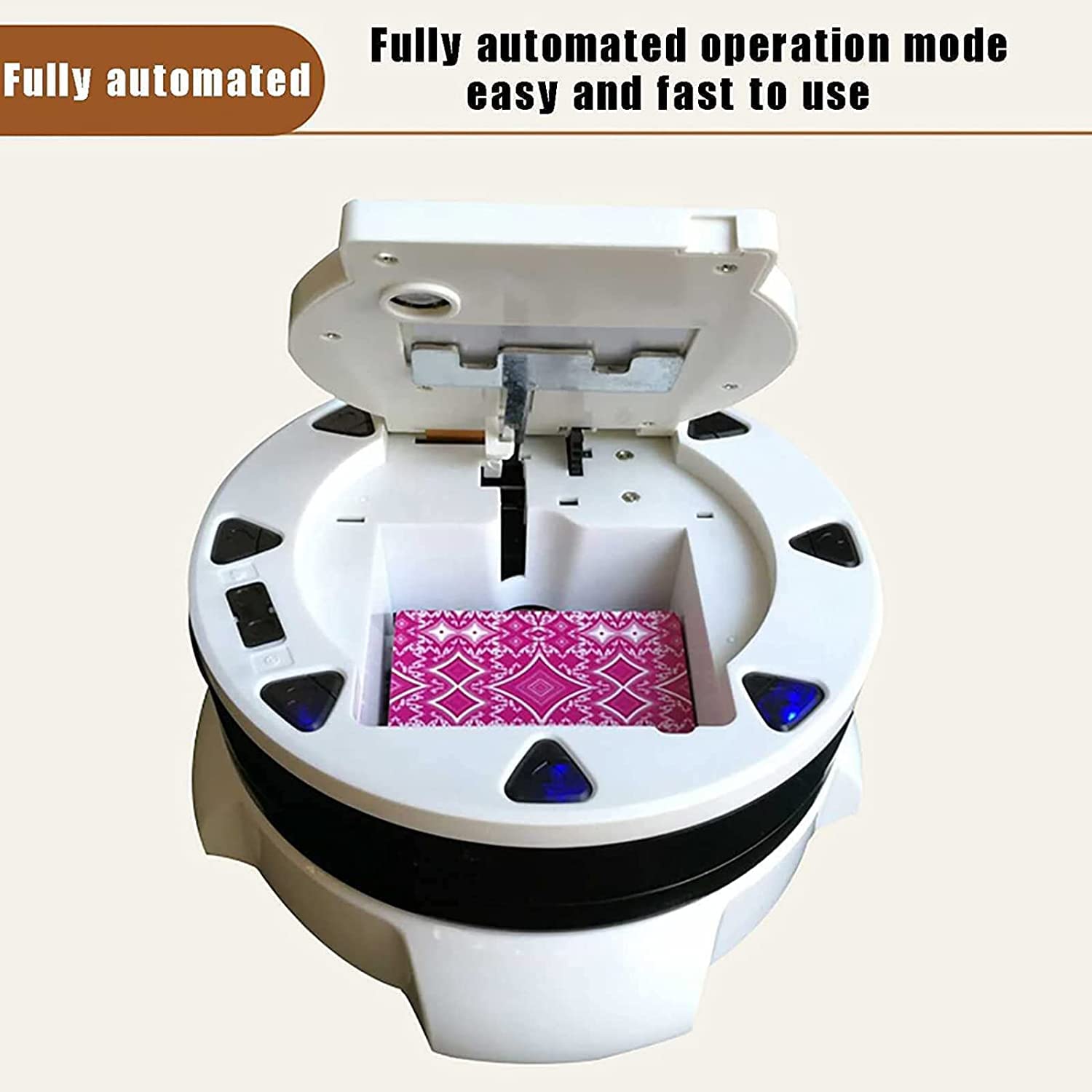 OHYAS Automatic Card Shuffler, Electronic Professional Card Shuffler, Quiet, Great for Home, Tournament Use for Classic Poker-Trading Card Games Supports Custom Programming, for 2-8 People Game