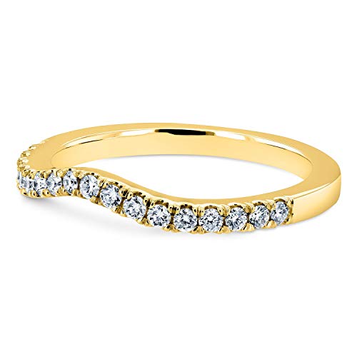 Kobelli Lab Grown Diamond Womens Curved Wedding Band 1/5 CTW 14k Yellow Gold (DEF/VS), 6