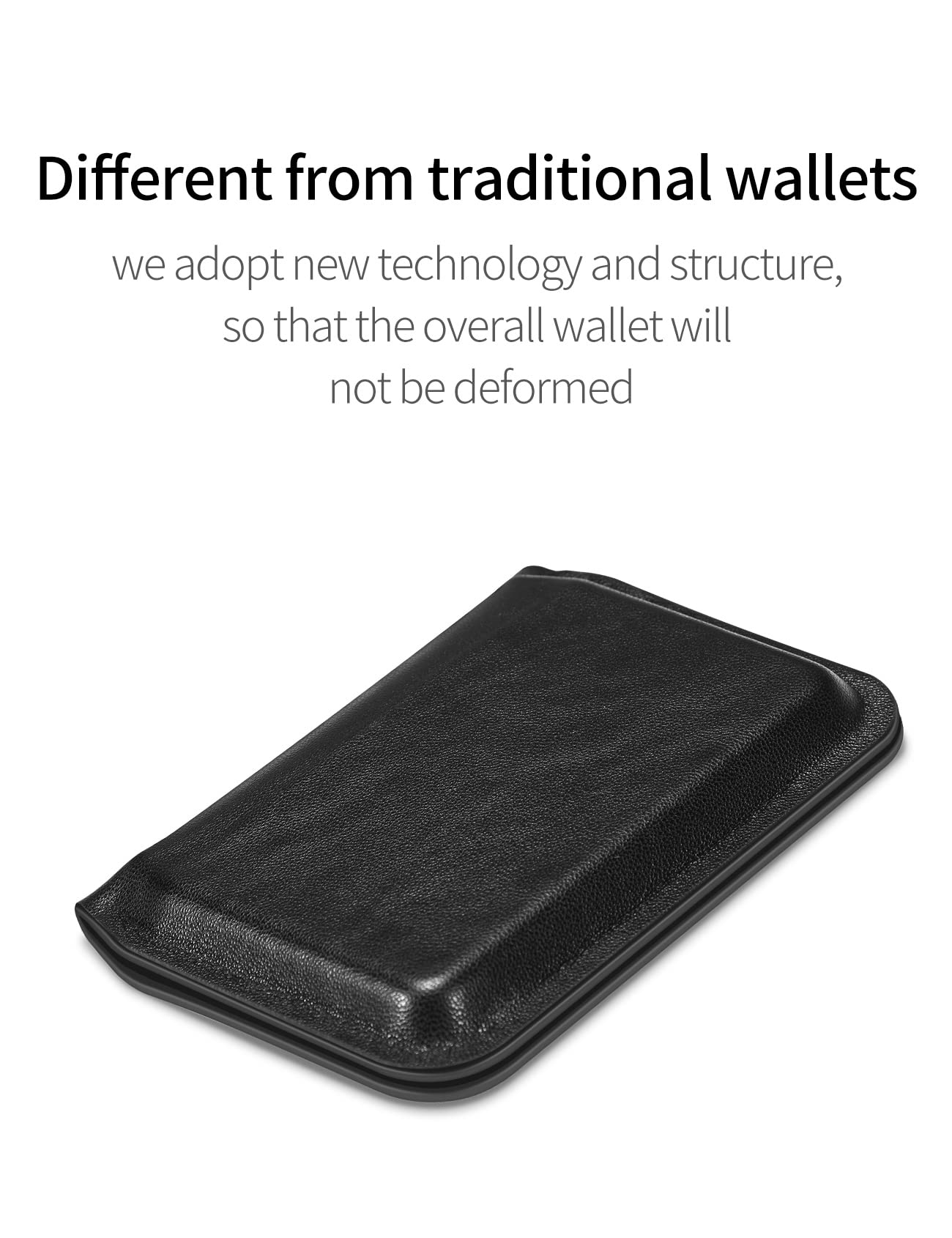 NEW-BRING Slim Sleeve Wallet for Men, Magnetic Close, Credit Card Holder Case, Slim Bifold Leather Wallet, RFID Blocking Minimalist Wallet for Men - Black