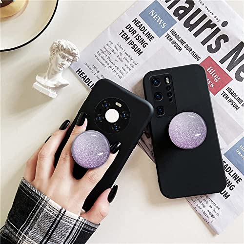 WUYULB Clear Crystal Collapsible Expandiing Mobile Phone Grip Stand Holder for Smartphones and Tablets Cell Phone Accessory (Purple Glitter)