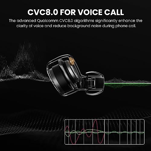 TRANYA T6 Wireless Earbuds with Qualcomm aptX Adaptive Audio, CVC 8.0 Noise Reduction Bluetooth Earphones, Multipoint Connection, Customized APP, IPX5 Waterproof Headphones for Sports