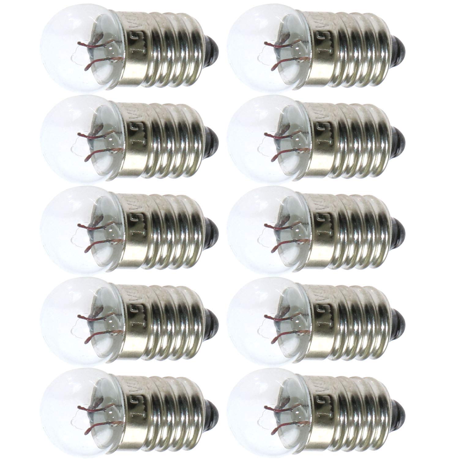 MEETOOT 10pcs E10 Mini Light Bulbs 1.5V 0.3A Physical Electrical Experiment Screw Base Indicator Light Incandescent Bulb Old-Fashioned Flashlight Lamp