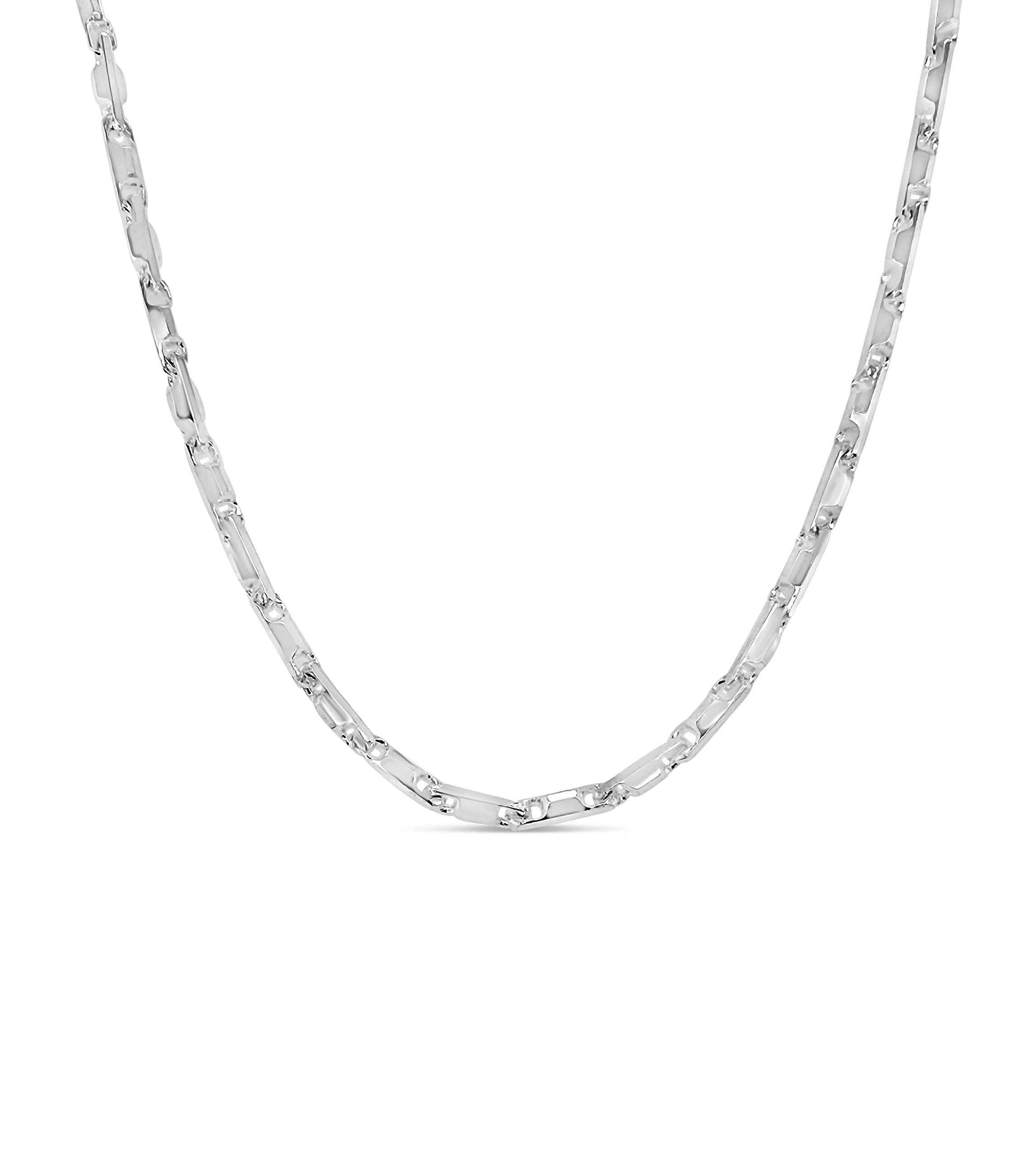 Olive & Chain 925 Sterling Silver Heshe Link Chain Necklace, Men’s & Women’s