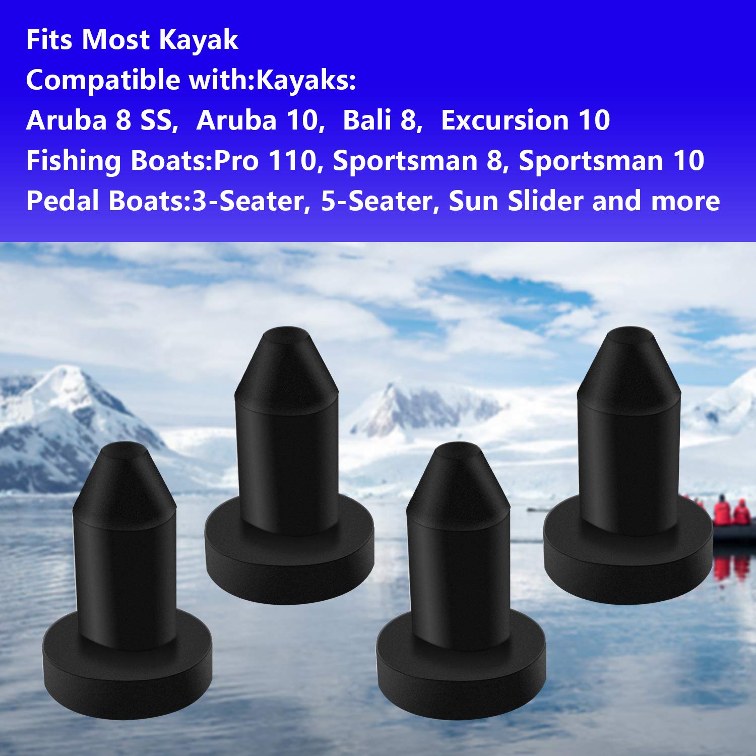 Kayak Scupper Hole Plugs (Black)