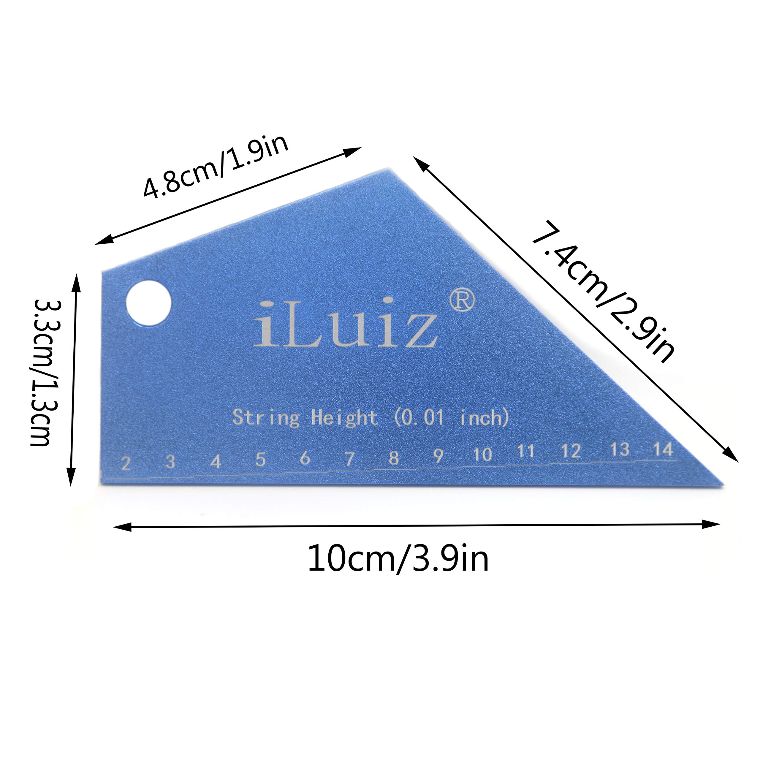 iLuiz Guitar DIY Luthier Tool Set - 13 Different Guitar Bridge Saddle Nut Files AND String Height Gauge Fret Rocker Leveling Tool 9 pcs Sand Paper For Acoustic Guitar, Ukulele, Bass, Electric Guitar