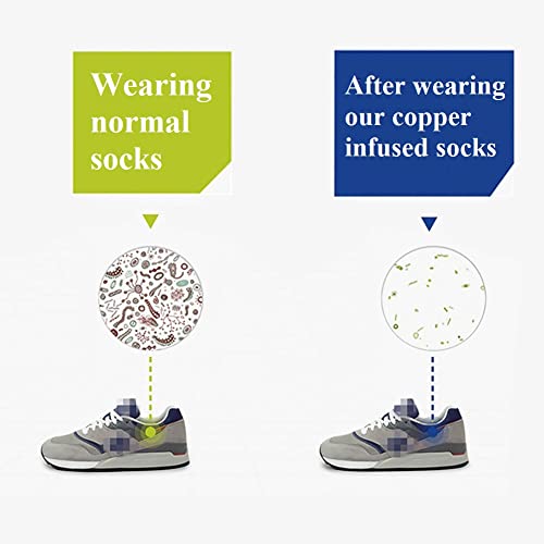 Kodal Copper Infused Athletic Running Socks Ankle Support Low Cut Comfortable Cushion Performance for Men and Women - 5 Pairs