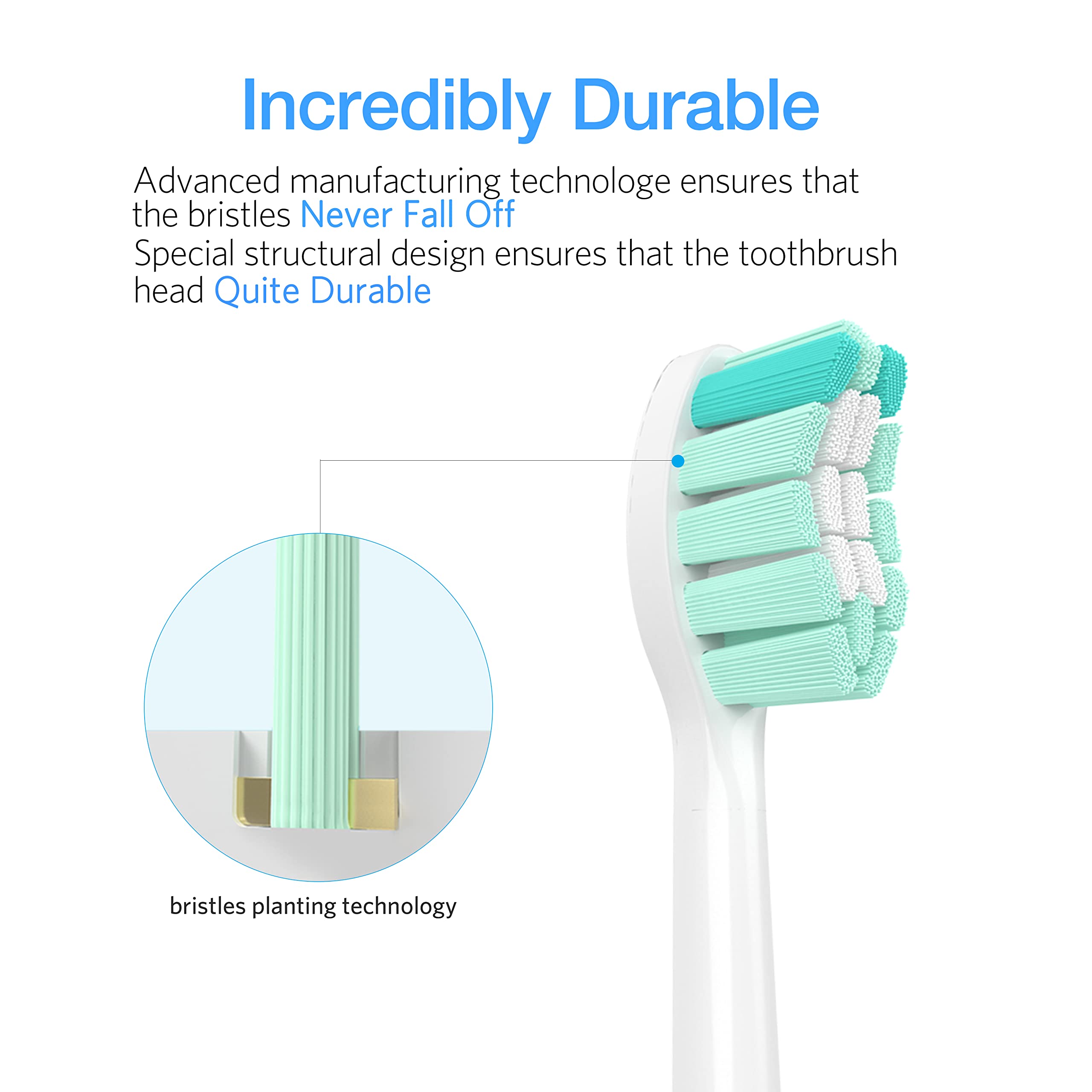 Senyum Replacement Toothbrush Heads for Philips Sonicare Replacement Heads,Compatible with Phillips Sonicare Replacement Brush Head,Electric Toothbrush Heads Refill for Sonic Care Snap-On System,8 Pcs