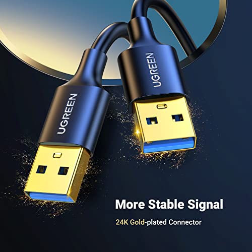 UGREEN USB to USB, 5 Gbps USB 3.0 Cable, Nylon Durable Male to Male Cable, Compatible with Hard Drive, Cooling Fan/pad, Camera, DVD Player, TV, Flash Light, Hub, Monitor, Speaker, and More 6.6 FT …