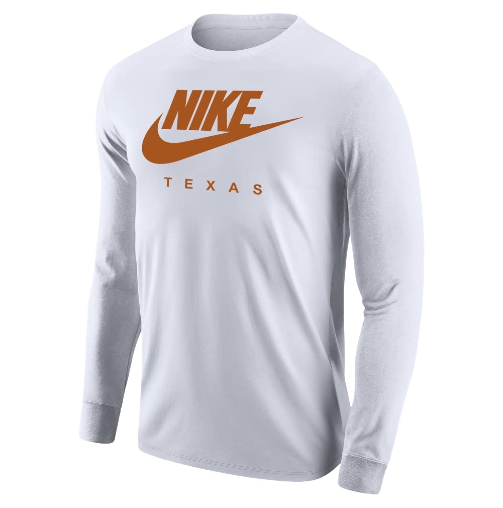 Nike College Max 90 Men's Long-Sleeve T-Shirt (as1, Alpha, x_l, Regular, Regular, Texas - White, X-Large)