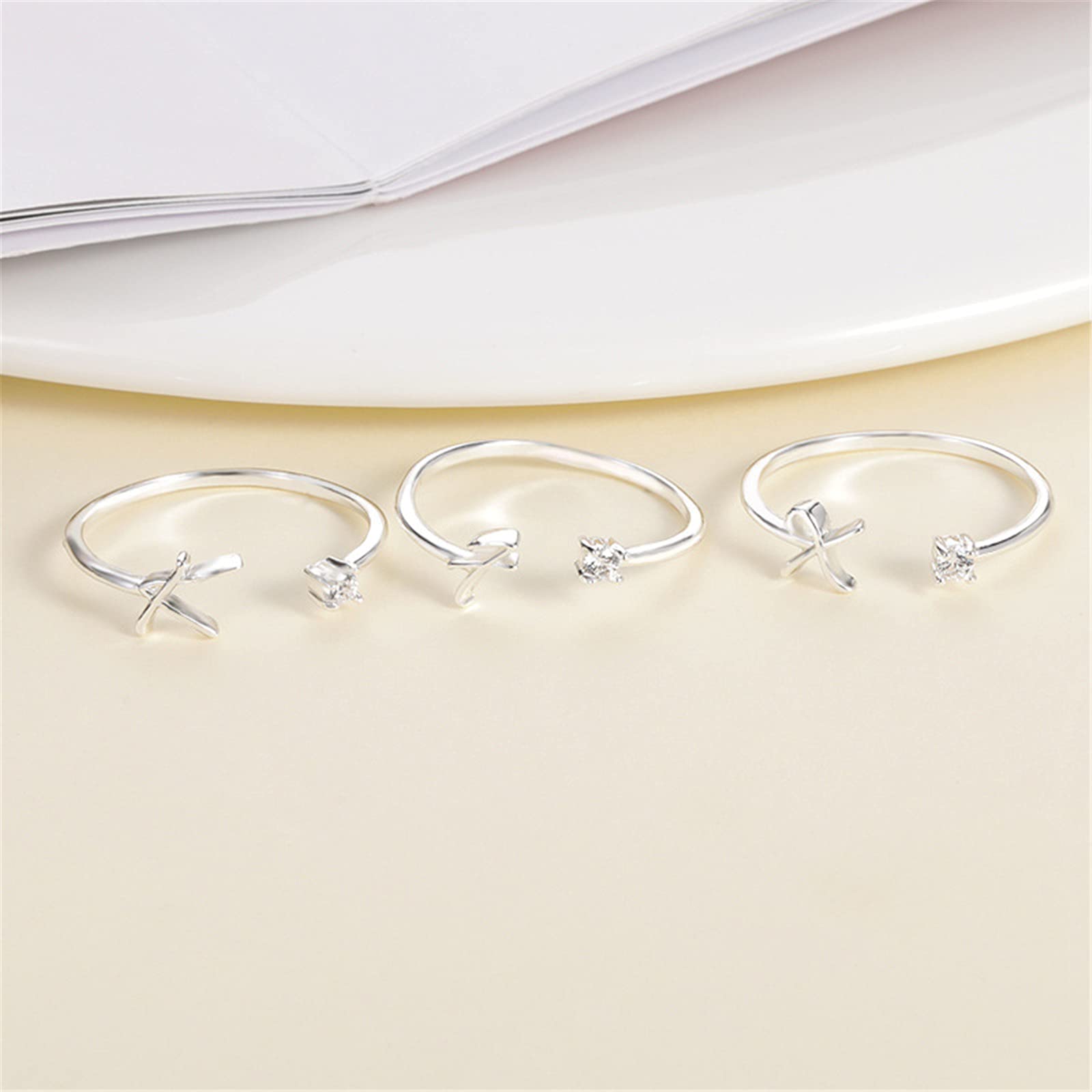 Letter Rings for Women, Twenty Six English Letter Open Ring, Alphabet Rings Letter A to Z, Statement Alphabet Rings, Adjustable Open Ring for Women Teens (N,Golden)