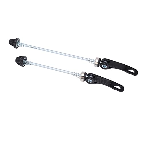 Pwshymi Bike Hub Quick Release Rod, Quick Release Lock Skewers High Temperature Resistance Bicycle Accessories Universal Heavy Duty 1 Pair for Road Bike(Black)