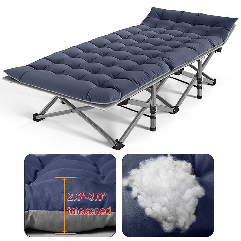 Oeyal Folding Camping Cots for Adults, Folding Cots for Sleeping, Portable Travel Camp Cots Guest Bed, Heavy Duty Sleeping Cot with Mattress and Carry Bag for Indoor & Outdoor Use