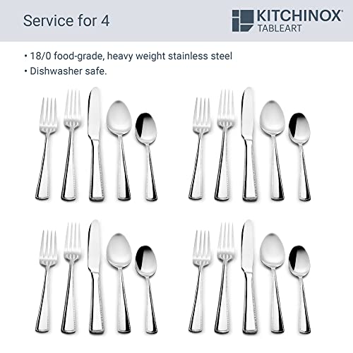Kitchinox Kithinox Flatware Set, Service for 4/20 Piece, Parker, 20 Count