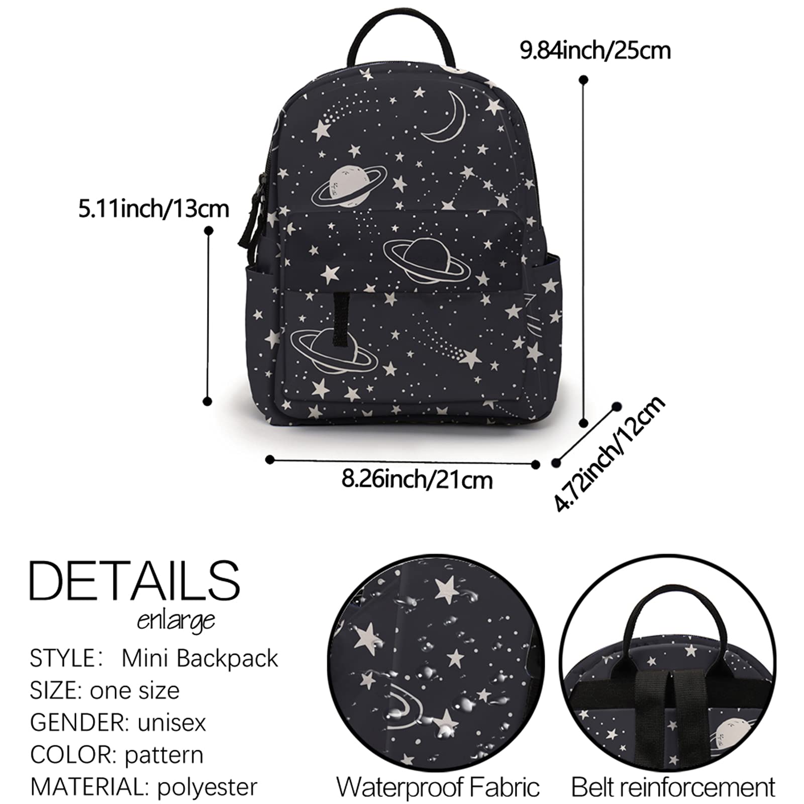 LOOMILOO Mini Backpack for Girls, Cute Small 3D Printed Bookpacks Durable Waterproof Polyester Purse Kavaii Bags for Women,Teen,Kids,Todders (29)