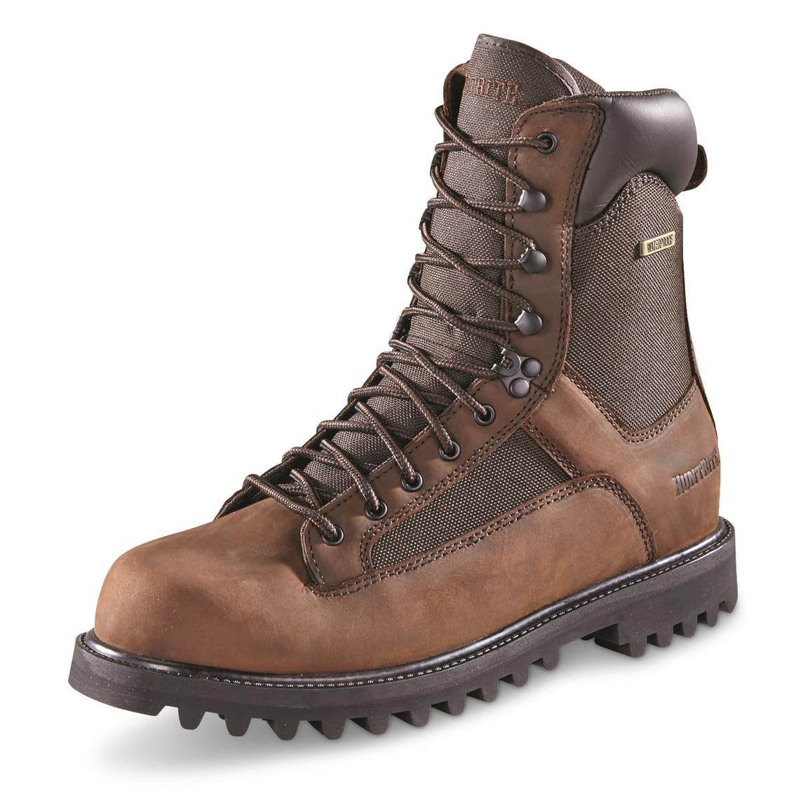 HUNTRITE Men's Insulated Waterproof Hunting Boots Non-Slip Shoes, 400-gram Brown 10.5D (Medium)