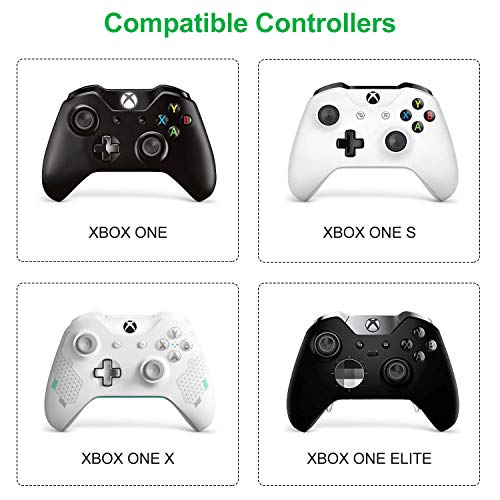 innoAura Dual Xbox One Controller Charger - 1600mAh x 2 Rechargeable Battery Packs for Xbox One, Xbox One S, Xbox One X, Xbox One Elite Controller