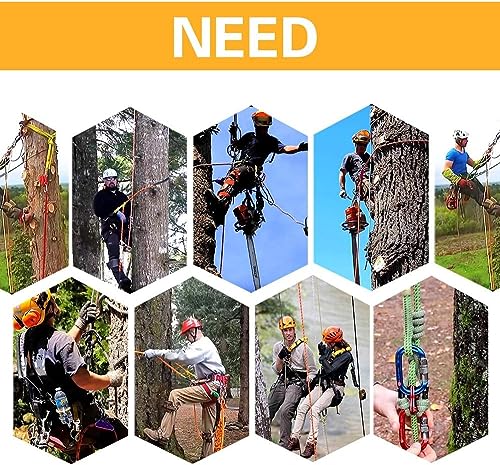 SEAAN Steel Wire Core Flipline Kit 1/2'' x 10FT Flipline for Tree Climbing Lanyard - Adjustable Lanyard, Better Grab, Low Stretch, Cut Resistant