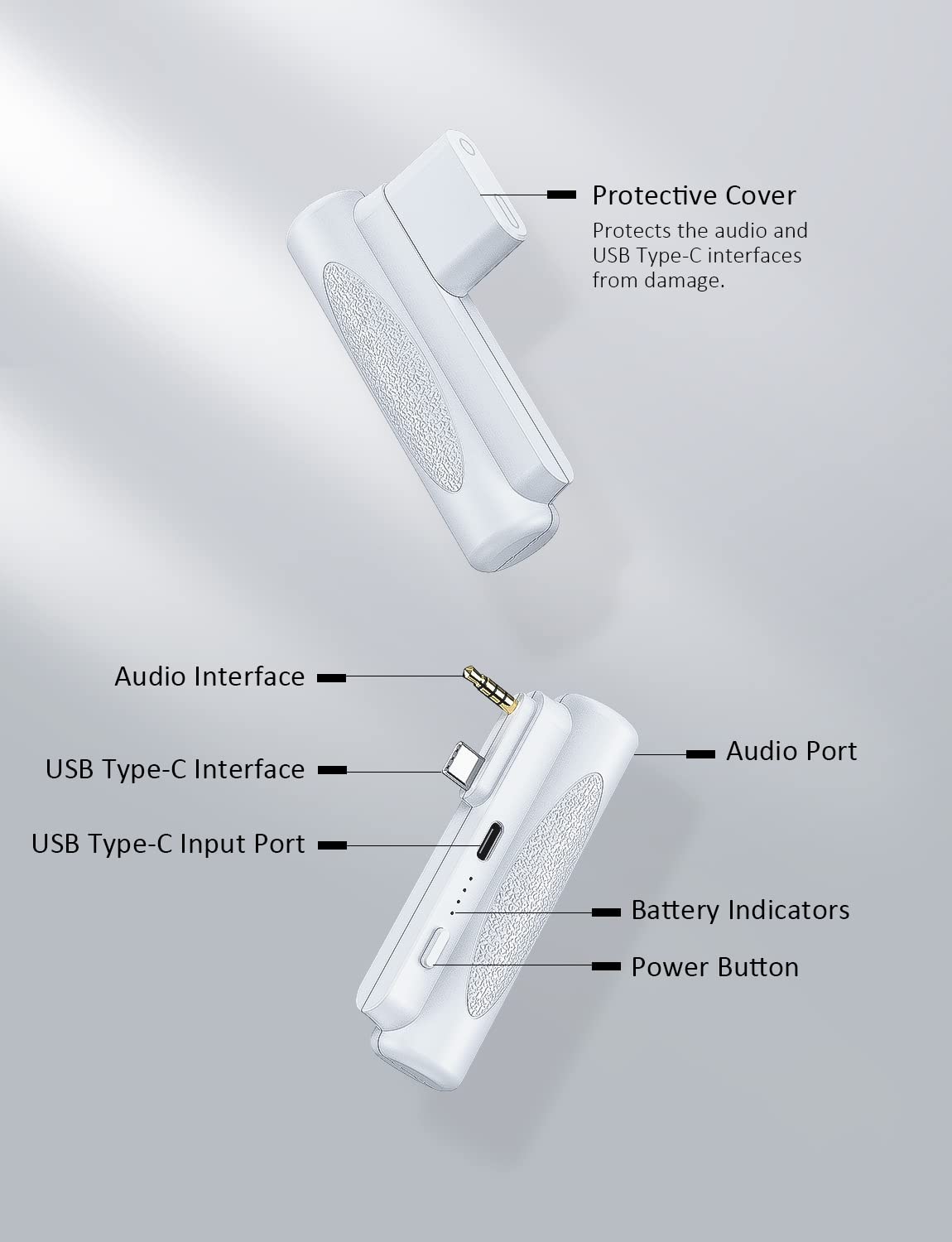 NexiGo Battery Pack for Oculus/Meta Quest 2, Audio Passthrough, [Patented Design], 3400mAh Capsule Power Bank with LED Indicators, Lightweight, for Extra 1.5-3 Hours Playtime, White