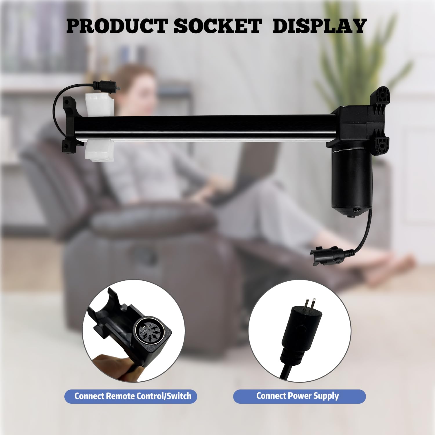 Kroshine Power Recliner Motor Replacement with Cord Model ML18-005 Linear Actuator for Sofa Lift Chair Couch Massage Seat Bed