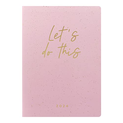 Letts of London Inspire Weekly/Monthly Planner, 12 Months, January to December, 2024, A5 Size, 8.25" x 5.875", Multilingual, Pink (C082021-24)