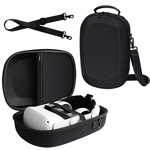 Travel Case for VR Oculus Quest 2 with Shoulder Strap Carrying Travel Bag for Meta/Oculus Quest 2 Elite Headset Accessories Portable Hard Storage Case