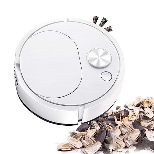Thin Robot Hoovver, Rechargeable Mini Robot Vacuum Cleaner, Floor Cleaner Robot with Charging Cable Multifunctional Sweeping Robot for Home Cleaning