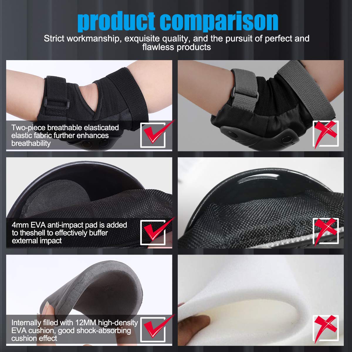 Kids/Youth Elbow Pads Knee Pads with Wrist Guards Protective Gear Skateboarding Pads Roller Skating Derby Bicycle Inline Skating Scooter Riding Hoverboards Bike Longboarding