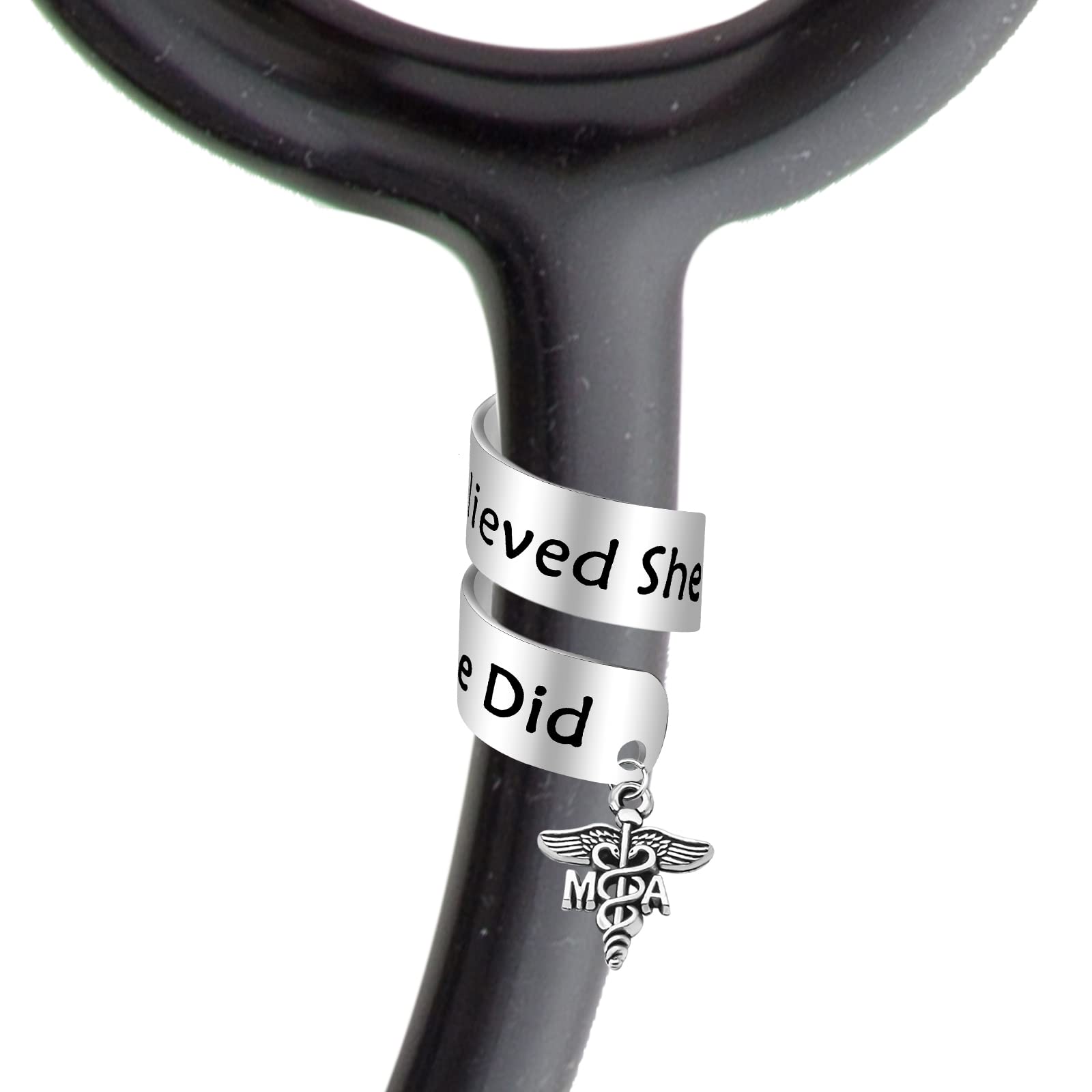 Zuo Bao MA Stethoscope ID Medical Assistant Gift she believe she could so she did Stethoscope ID Graduation Gifts for Student (MA-2)
