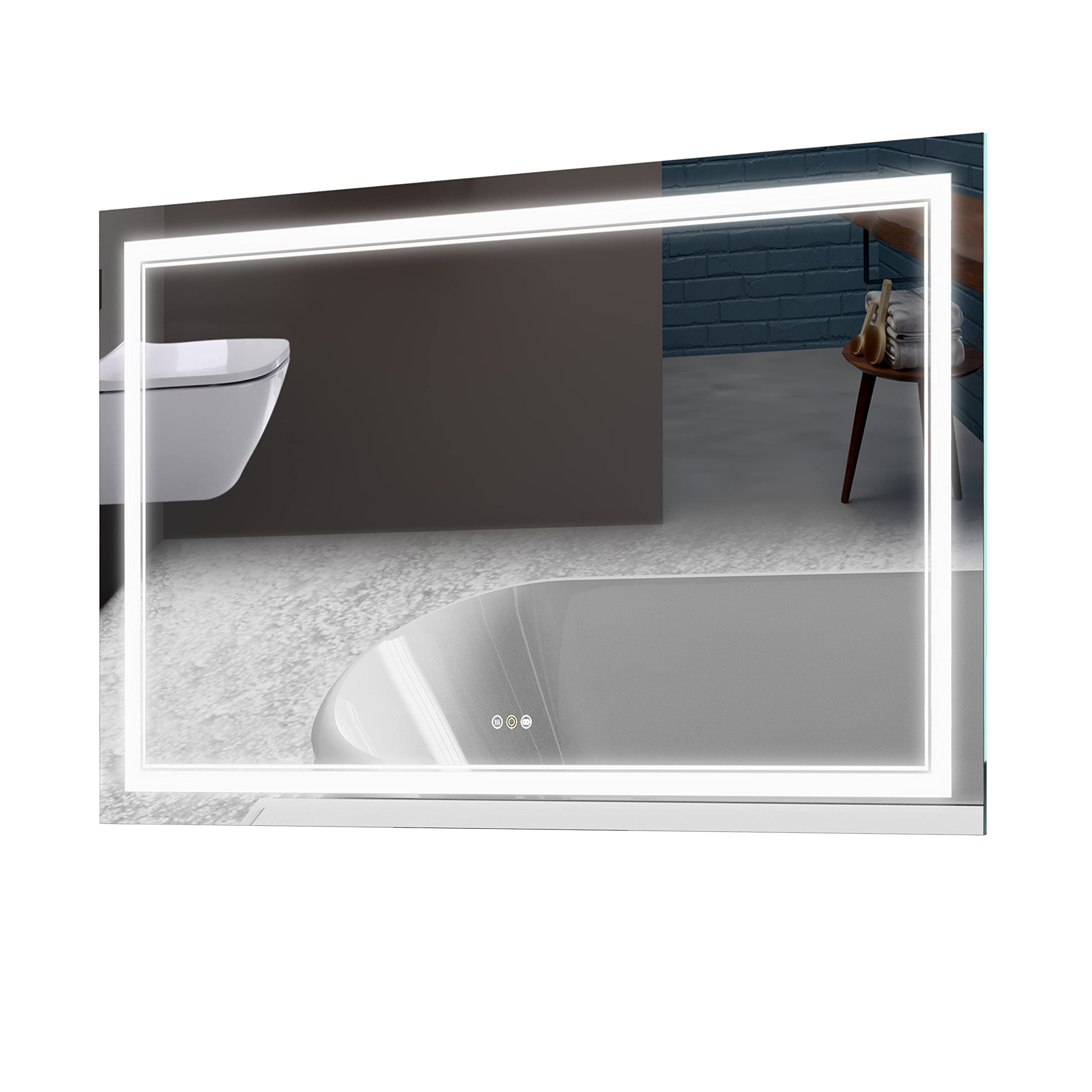 LED Mirror for Bathroom, 24x40 inch Anti Fog Bathroom Mirror with Lights, Lighted Mirrors for Bathroom Wall with Smart Touch Button, Memory, Wall Switch