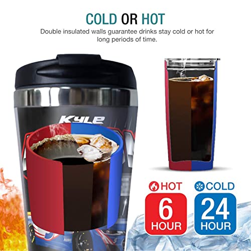 MYUZVIZ 5 Kyle Larson Portable Coffee Mug 16 (oz) Cocoa Mug Stainless Steel Insulation Mug Waterproof Insulation Easy Carry Reusable Travel Mug