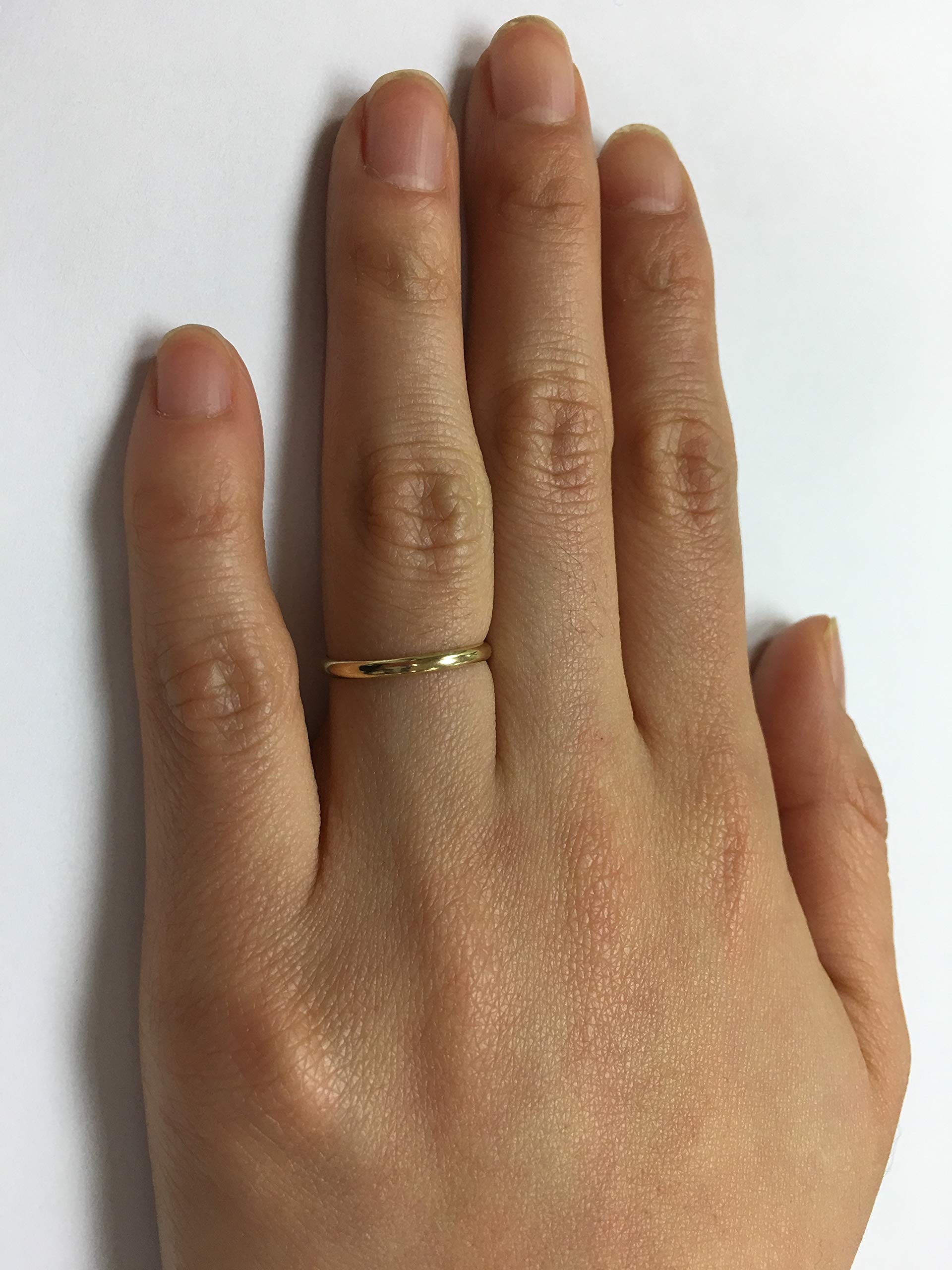 hwojjha Yellow or White or Rose Gold Light Comfort Fit 2mm Plain Wedding Band (gold, 6)