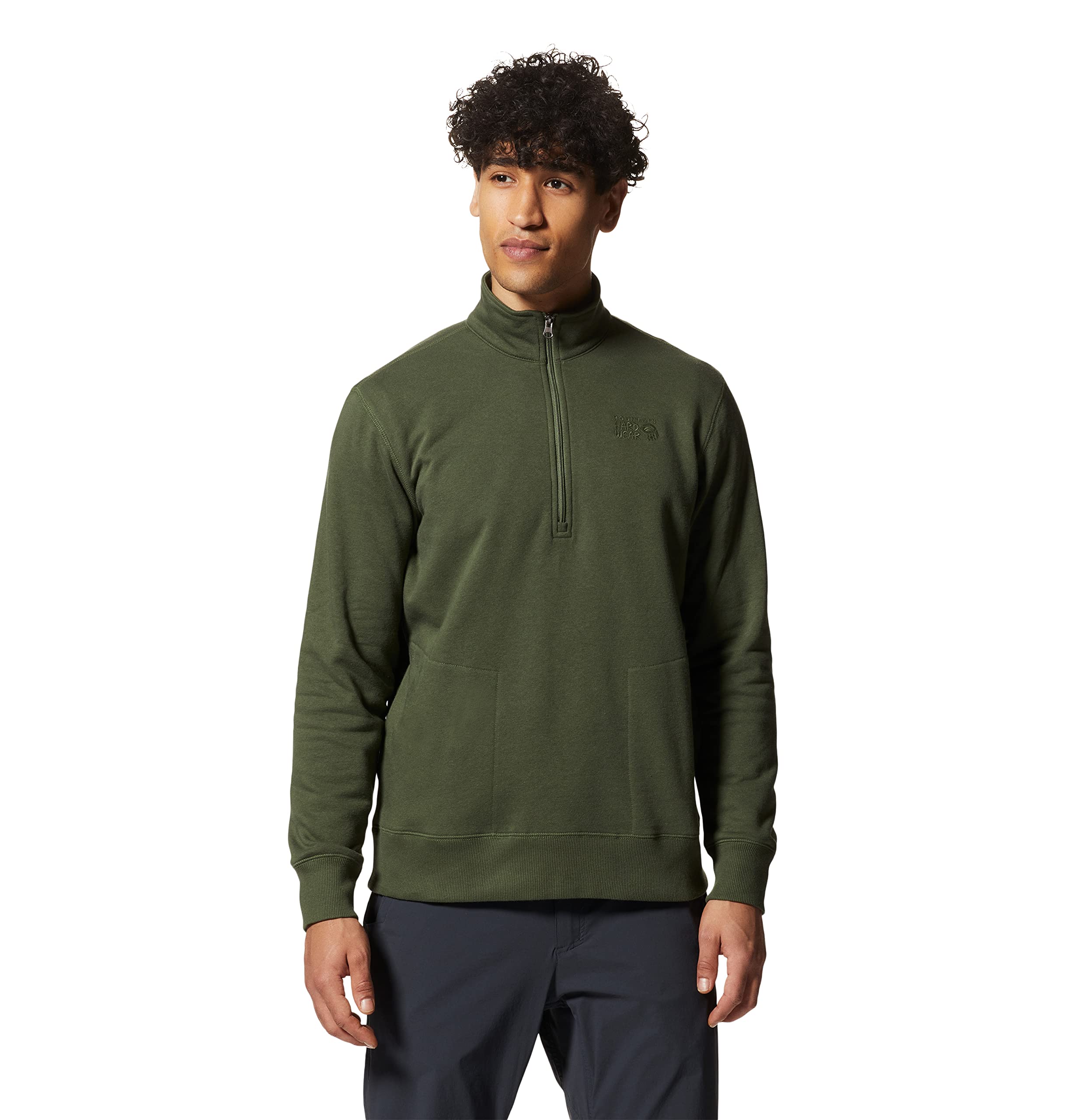 Mountain Hardwear MHW Logo 1/4 Zip, Surplus Green, XL