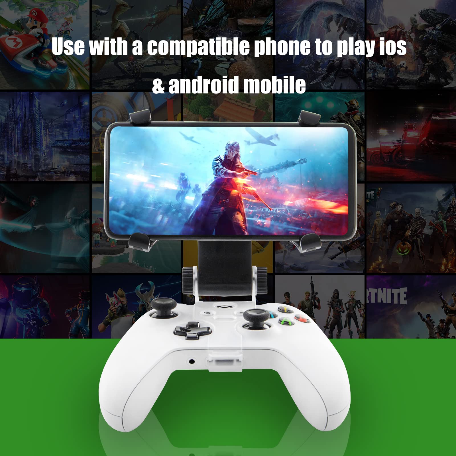 Olygive Xbox Series X Controller Phone Mount, Black, Compatible with Smartphones