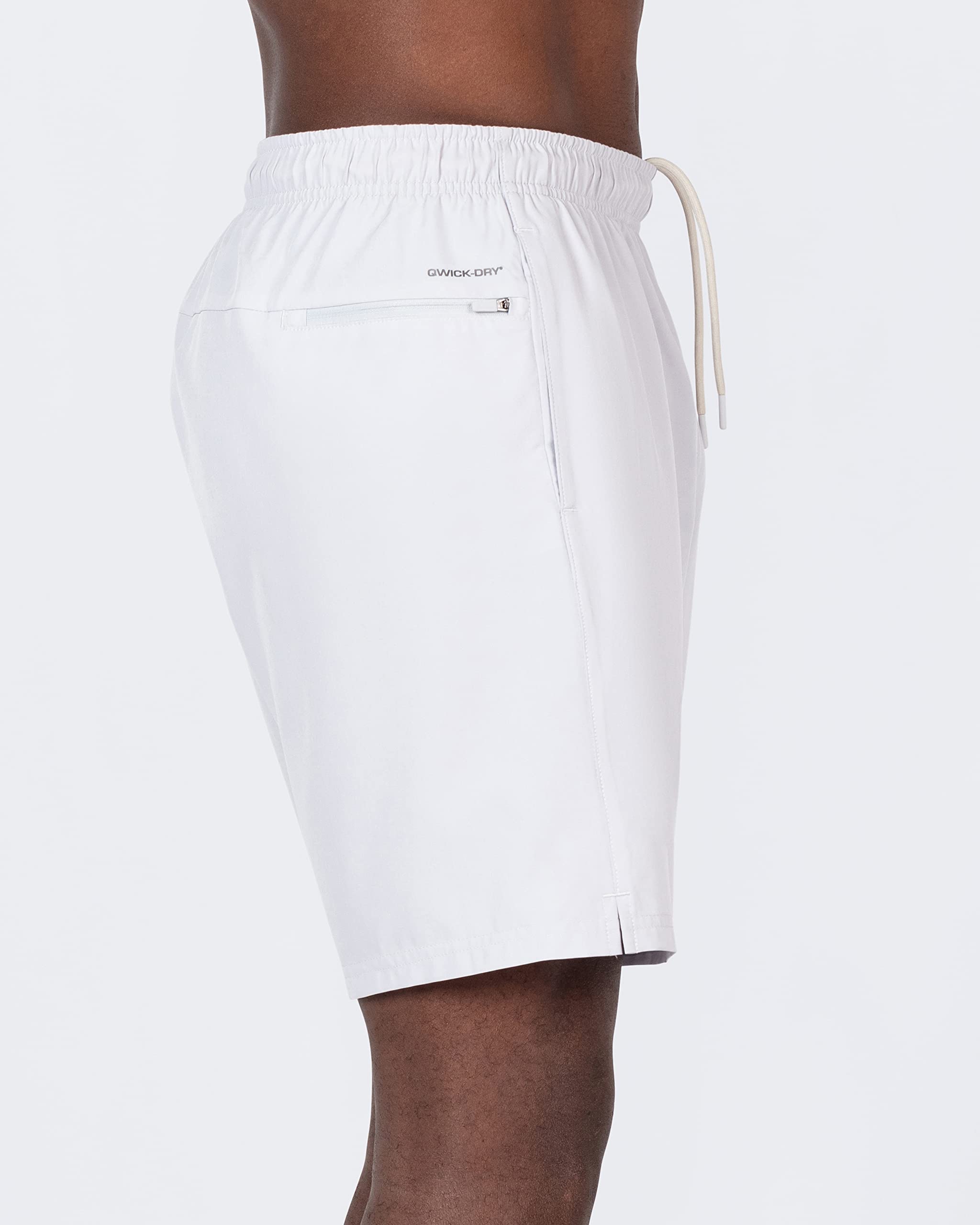 Layer 8 Men’s Shorts Two Pack All Purpose 7 and 9 Inch Woven Stretch Athletic Training Shorts with Pockets and Zip Pocket (Medium Black/Navy 7 Inch 2 Pack)